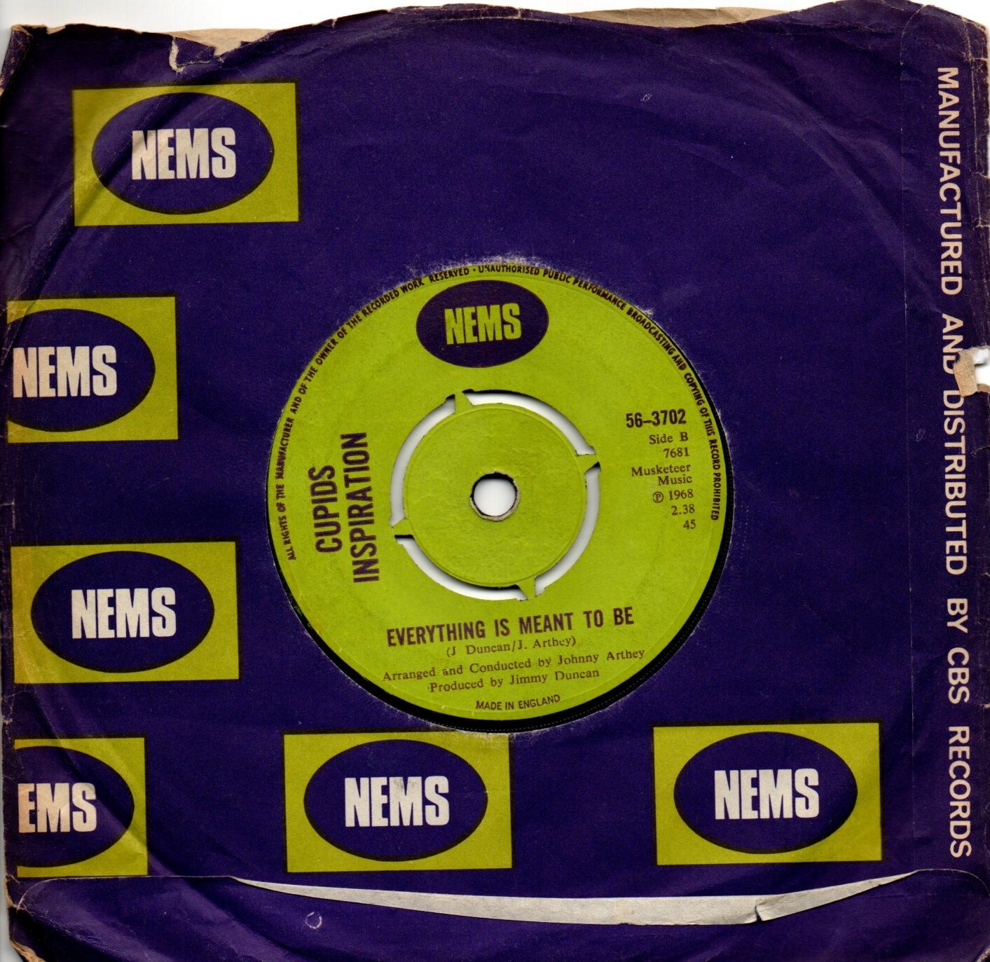 Cupids Inspiration:My world/Everything is meant to be:UK Nems:1968 | eBay