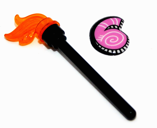 6 LEGO Trans-Orange Flame Fire With Black 1x4 Rod Bar Torch Castle ...