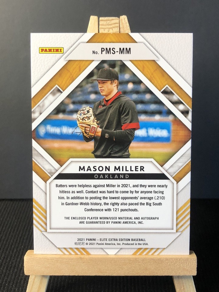 2021 Elite Mason Miller Prospect Materials Black Auto RPA RC #PMS-MM ...