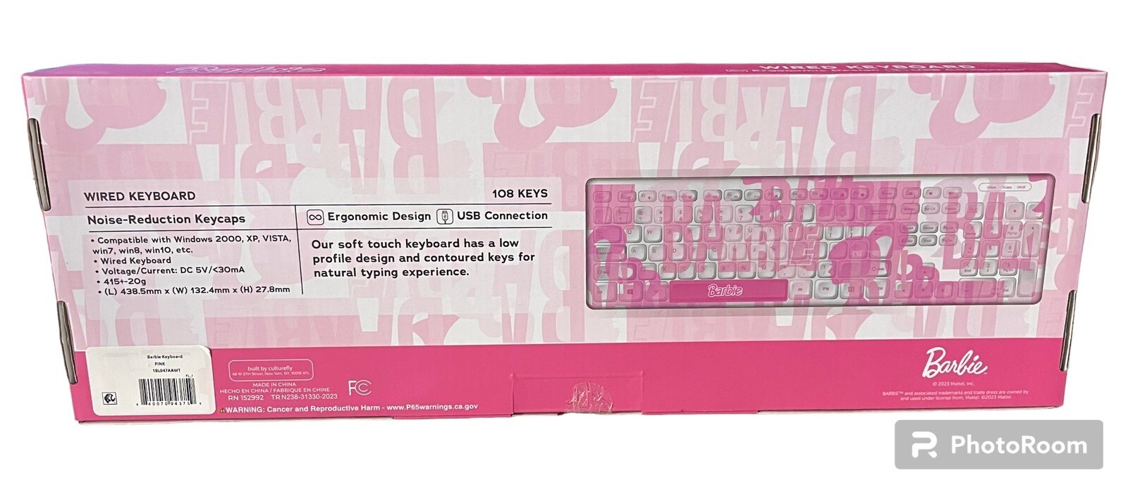 BARBIE Wired USB PC Computer Keyboard Ergonomic Design Full Size | eBay
