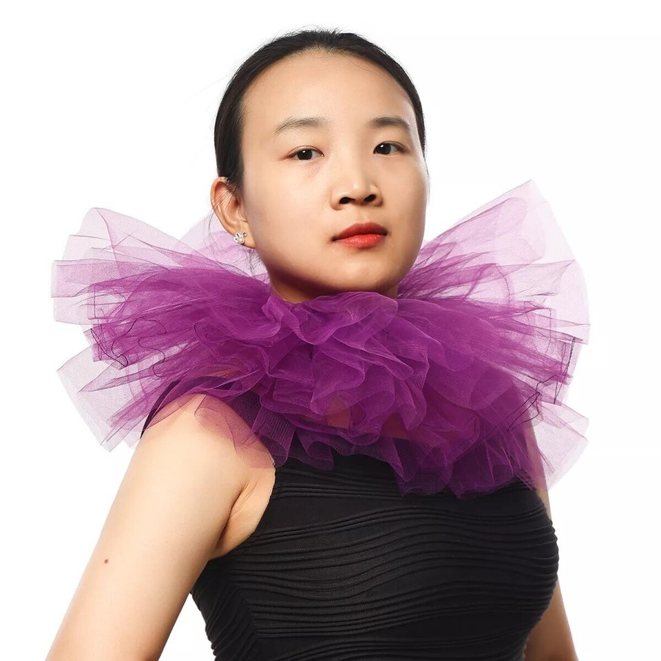 2pcs Victorian Neck Ruff Medieval Elizabethan Ruffle Collars Clown ...