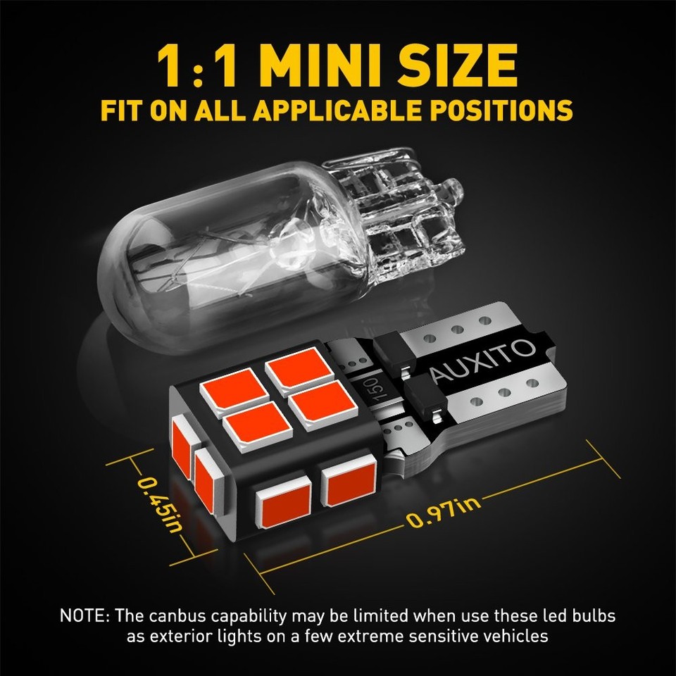 10pcs T10 SMD LED Instrument Panel Cluster Dash Light Bulbs Indicator ...