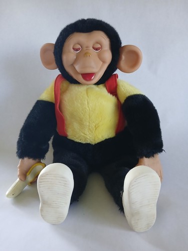Rubber Face Mr. Bim Zippy Vintage 18" Plush Monkey Green Trading Banana ...