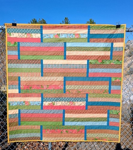 Handmade Jelly Roll Quilt, Floral Paisley Cotton, 54" x 55" | eBay