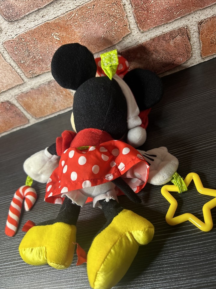 Disney Baby Minnie Mouse Plush Toy Rattle Activity 10 Inch | eBay