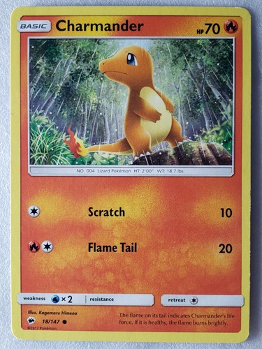 Charmander 18/147 LP - Burning Shadows Pokemon Card - Kagemaru Himeno Art | eBay