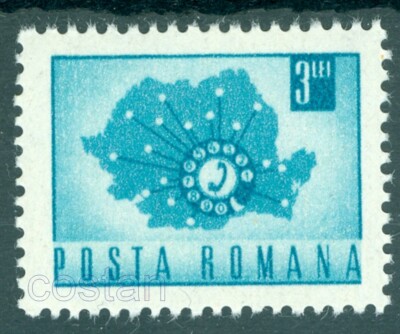 1971 Telephone network map,Phone,Telecommunications,Definitives,Romania ...