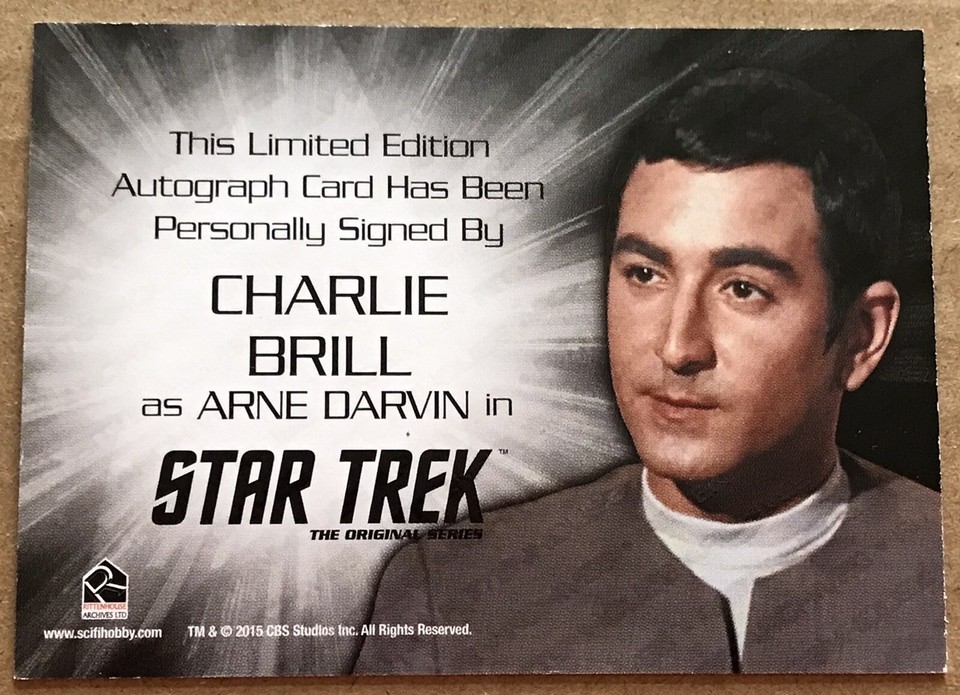 Star Trek TOS Series 50th Anniversary Charlie Brill Silver Signed Auto ...