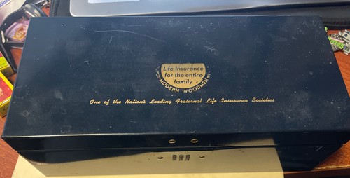 Vintage Modern Woodmen Life Insurance Policy Box Combination Lock ...