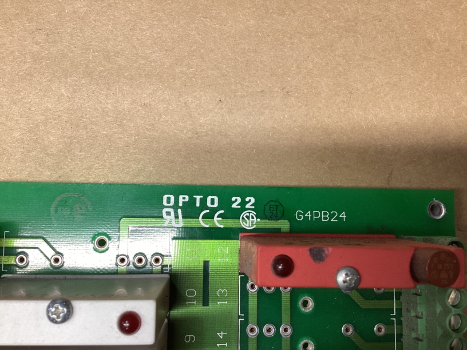OPTO 22 G4PB24 TERMINAL BOARD w/ (10) G4 ODC5 relay (7) G4 IDC5D ...