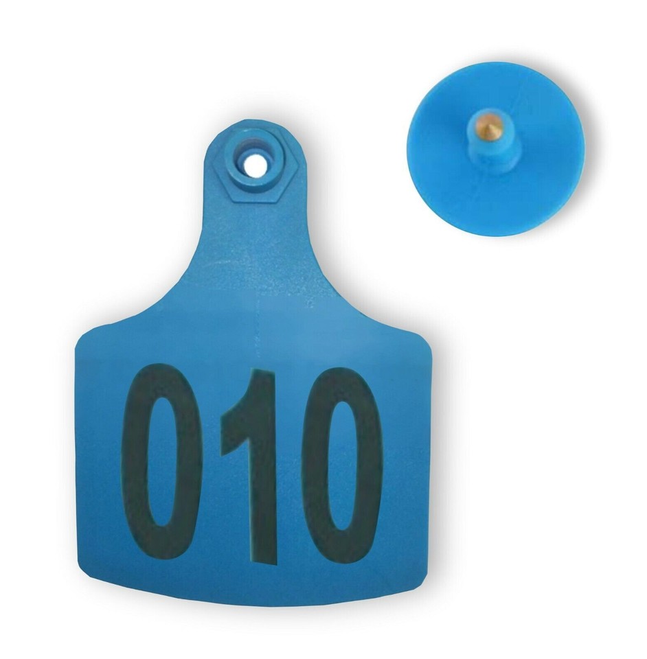 100 SMALL LARGE EXTRA LARGE BLANK or NUMBERED CATTLE LIVESTOCK PLASTIC ...