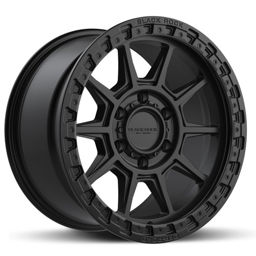 BLACK ROCK GUNNER 18x9 6x139.7 ET0 ZERO OFFSET SATIN BLACK WHEELS 4X4 ...