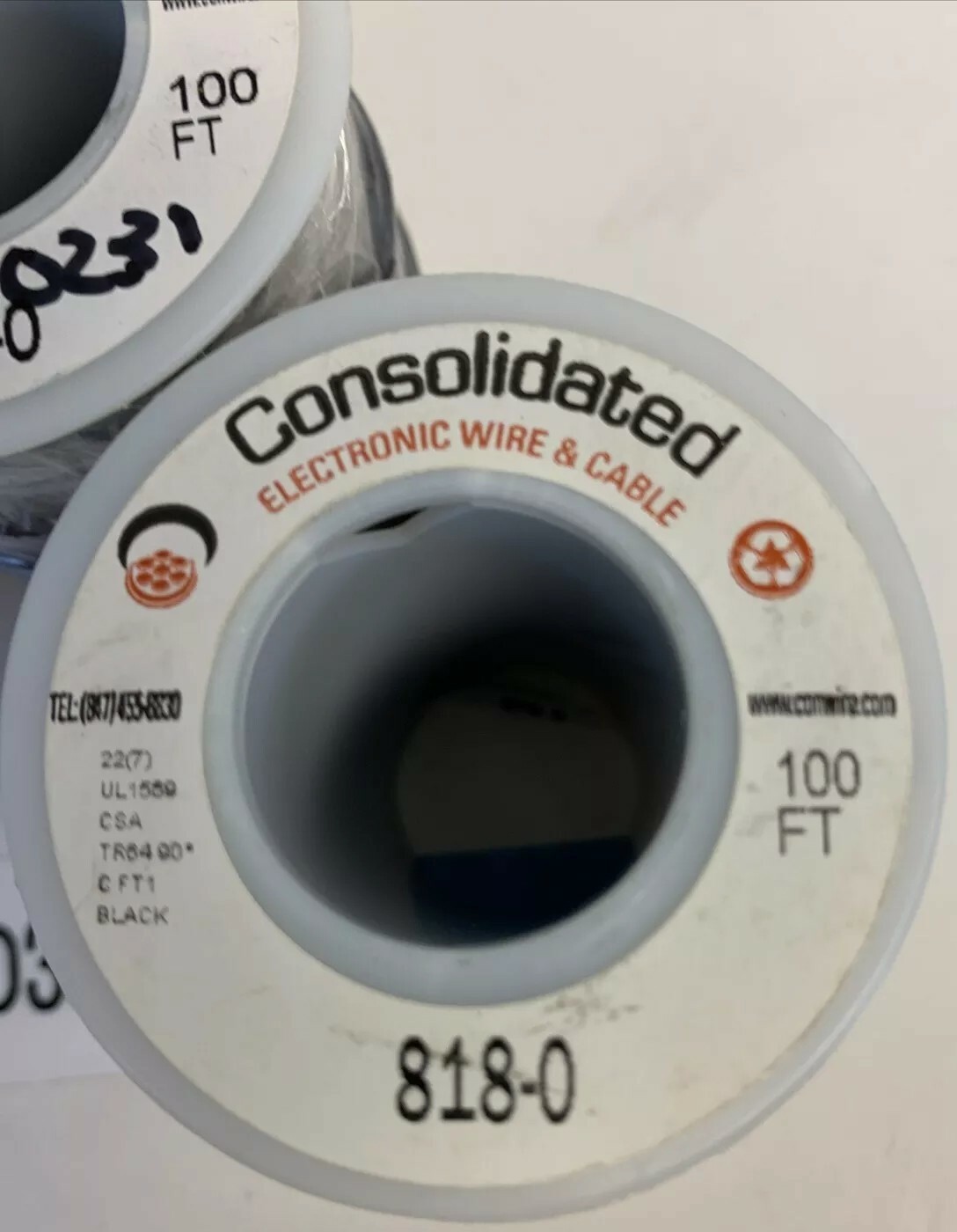 Processed Wire Respooled 818-0 Perkin Elmer Part #NR310231 100ft. (Lot ...