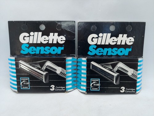 Vintage Gillette Sensor Razor Blades 2 Packs Of 3ct = 6 Blades Made In ...
