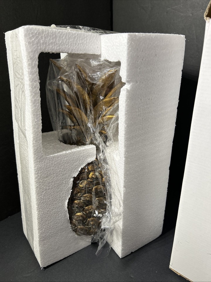 Gold Painted Resin Textured Pineapple Fruit Sculpture Tabletop Decor ...