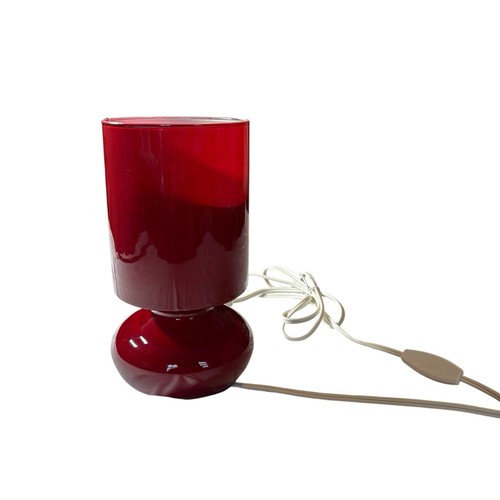 Retro IKEA LYKTA Table Lamp Blood Red Outer w/ White Interior Cased ...