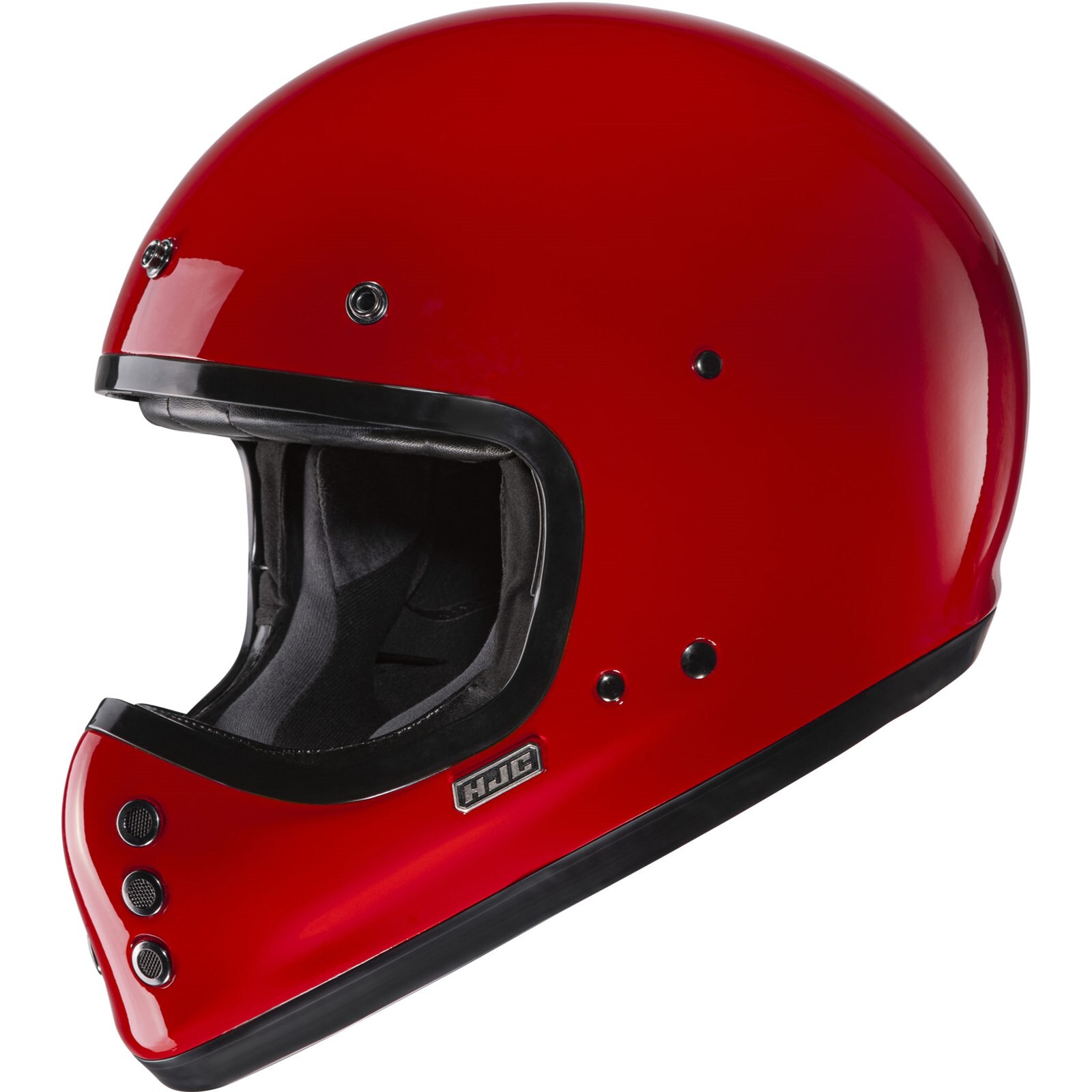 HJC V60 Solid Retro Motorcycle Helmet Size L Vintage 80s Red Gloss | eBay