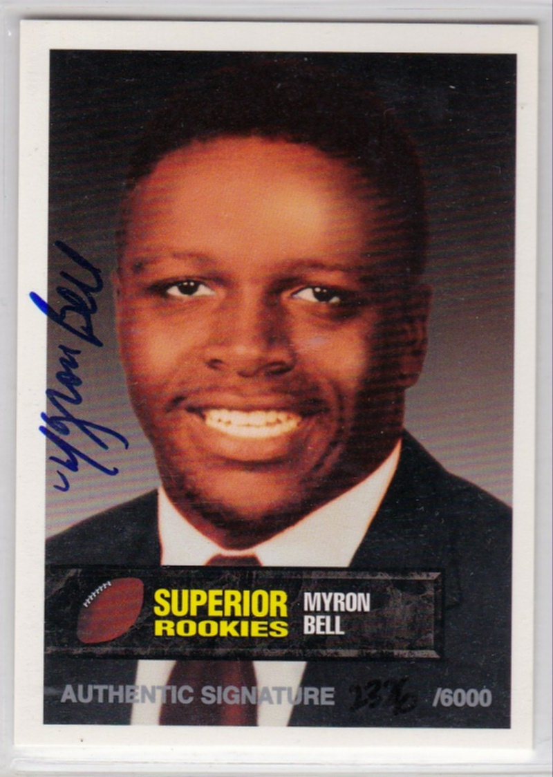 Pittsburgh Steelers MYRON BELL autograph signed ROOKIE card Michigan St ...