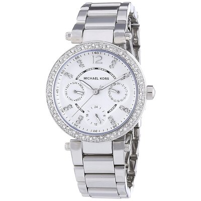 Michael Kors Women's MK5615 Silver Chronograph Dial Stainless Steel ...