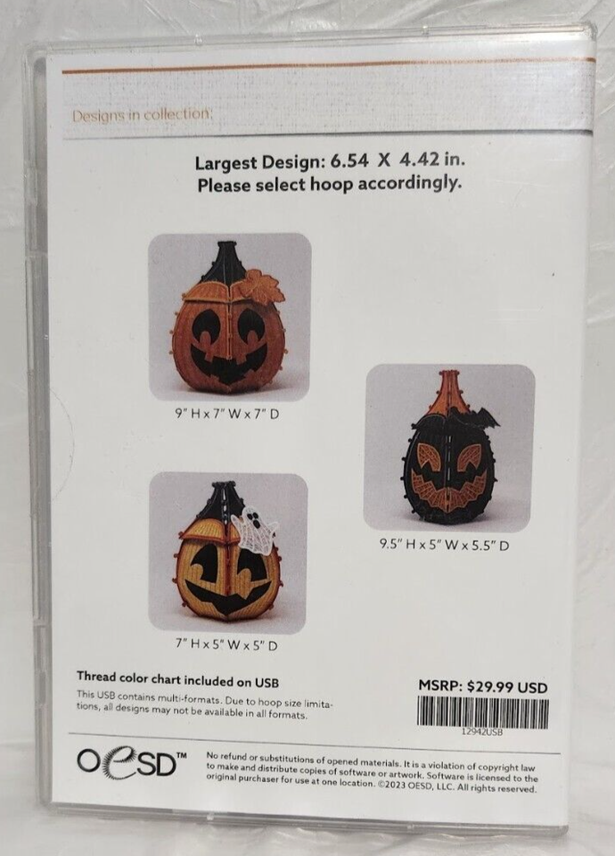 OESD Embroidery Designs Collection No : #12926USB " Harvest Quilting ...