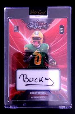 Bucky Irving 2023 Wild Card Auto Autograph RC Oregon Ducks Buccaneers 6 ...