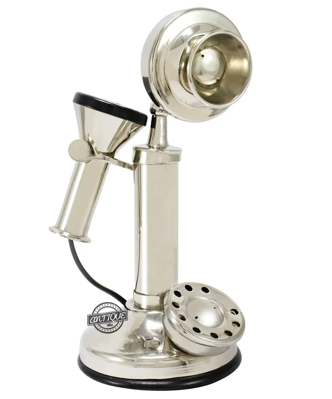 Antique Telephone Candlestick Phone Silver Rotary Home Decor Gift (Non ...