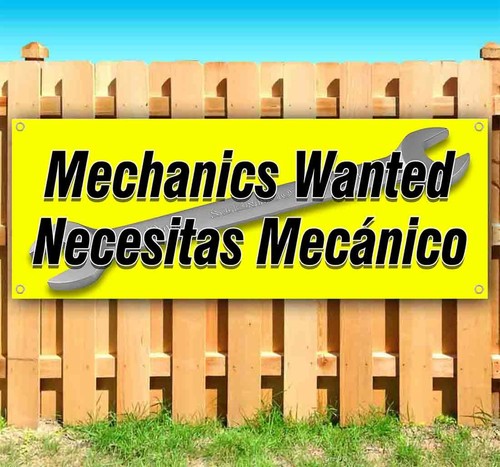 MECHANIC WANTED NECESITAS MECANICO Advertising Vinyl Banner Flag Sign ...