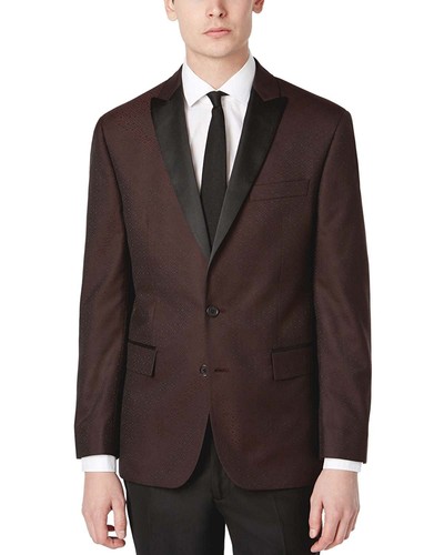 Ryan Seacrest Distinction Giacca Da Cena Slim-Fit In Broccato Bordeaux ...