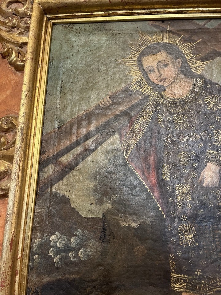 17thC Antique Cuzo School Icon St. Joseph & Jesus Spanish Colonial Oil ...