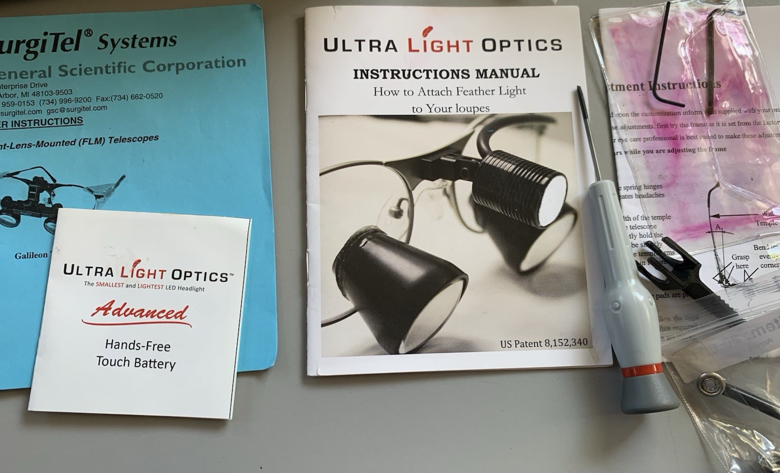 SurgiTel Loupes w/ Ultra LIght Optics, EVC250F Light LED, Oakley Frames ...