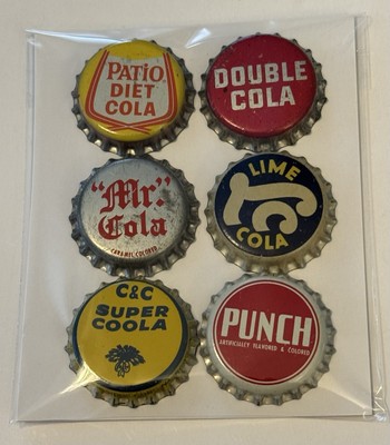 New Patio Diet Double Lime Mr. Cola C&C Super Coola Punch Soda Cork Cap ...