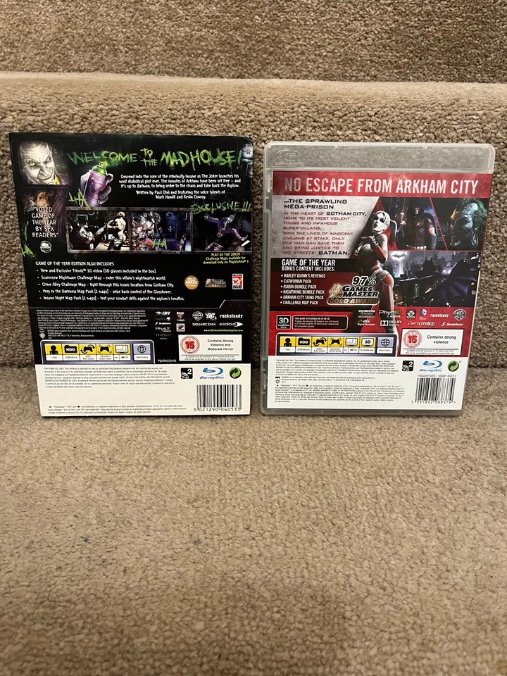 Batman Arkham Asylum & Arkham City (Game of the Year Editions inc. DLC ...