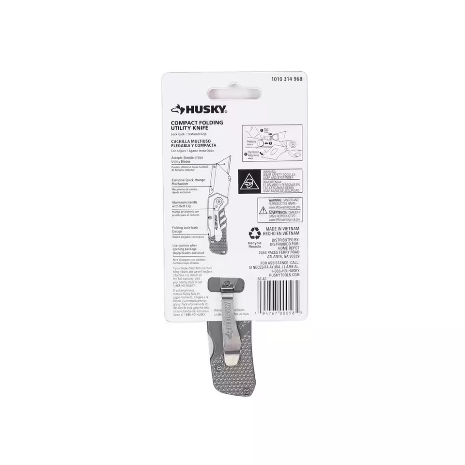 New* Husky Compact Folding Utility Knife Quick Change Blade | eBay