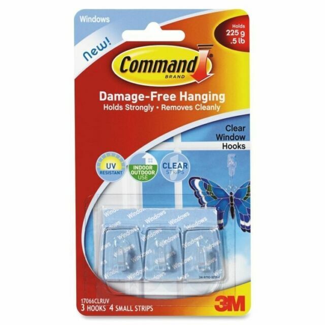 3m Command 3 PK Clear Window Hooks 17066clruv for sale online | eBay