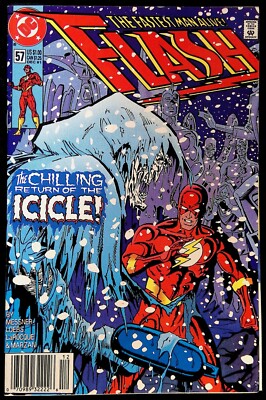 FLASH VOL. 2 #57 ~ NEWSSTAND ~ VF- 1991 DC COMICS ~ GREG LAROCQUE COVER ...