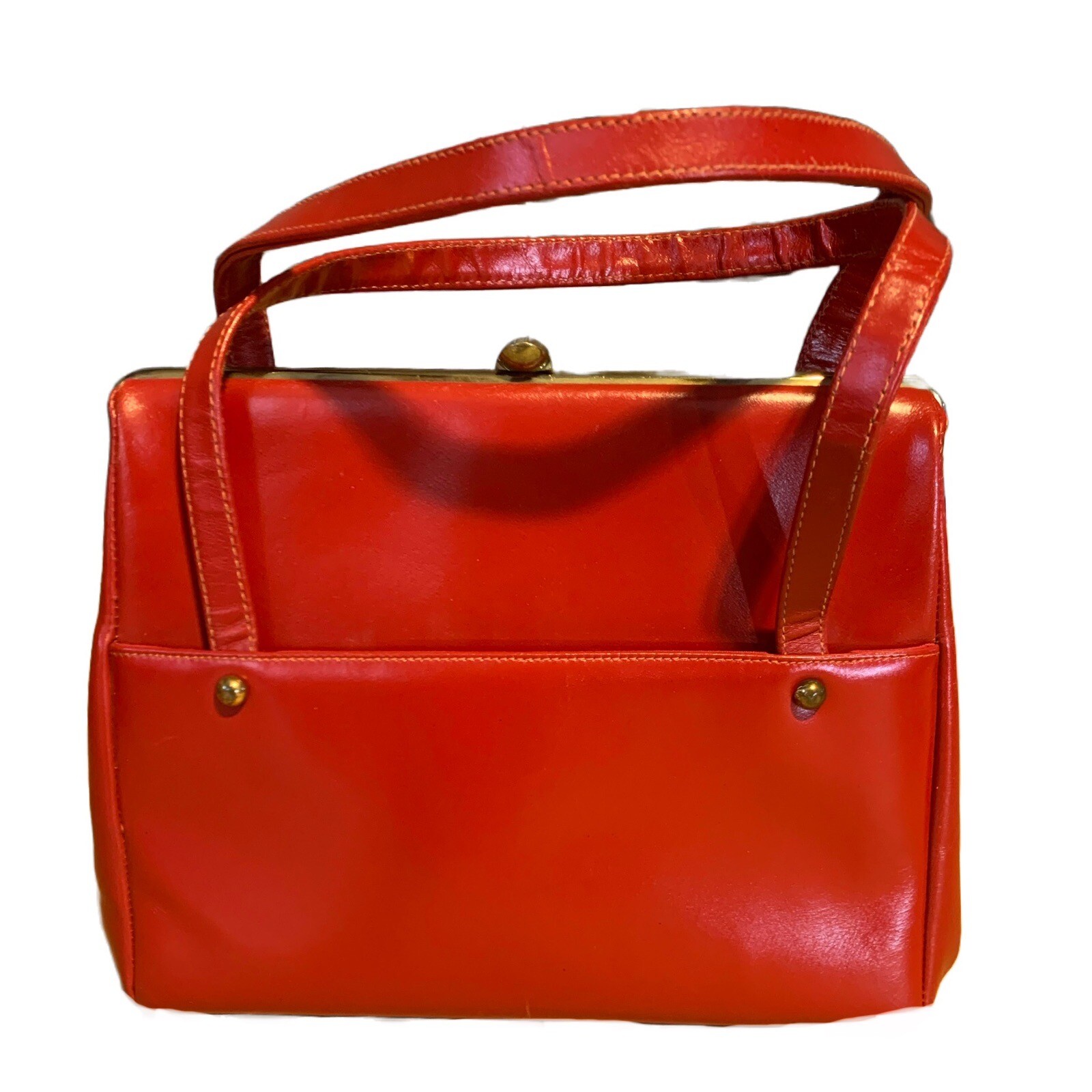 Women's Vintage Circa 1960's JANA Red Leather Satche… - Gem