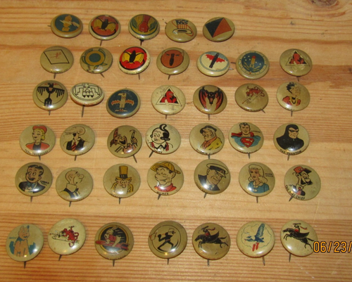 41 KELLOGG'S PEP PINS PINBACK BUTTONS SUPERMAN Comic Strip Characters ...