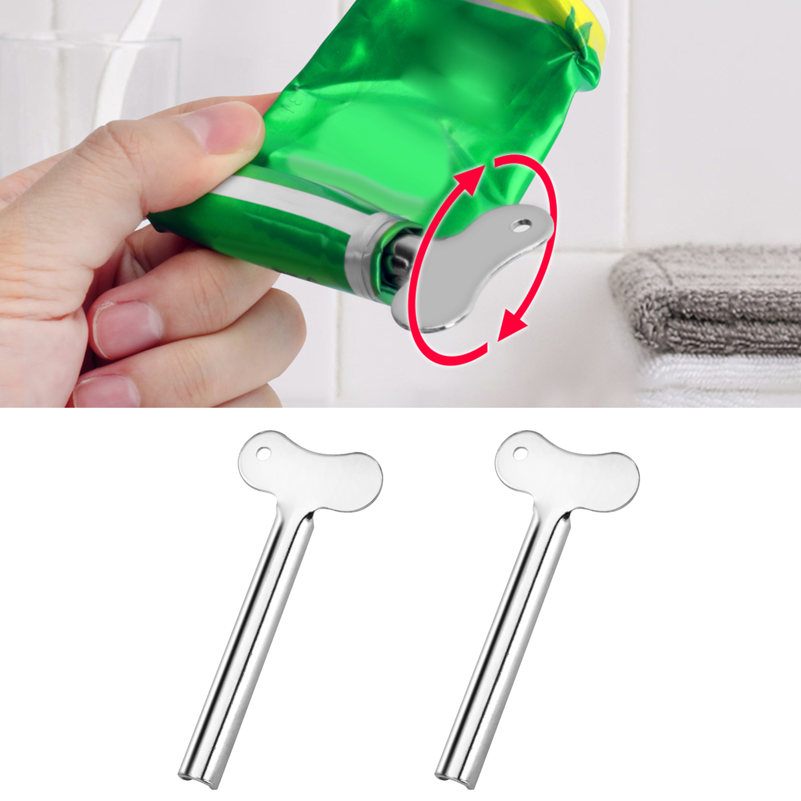 2pcs Toothpaste Tube Squeezer Durable Convenient Stainless Steel ...