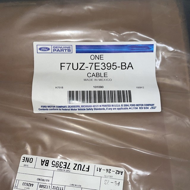 Genuine Ford Selector Lever Con Cable Assembly F7UZ7E395BA OEM for sale ...