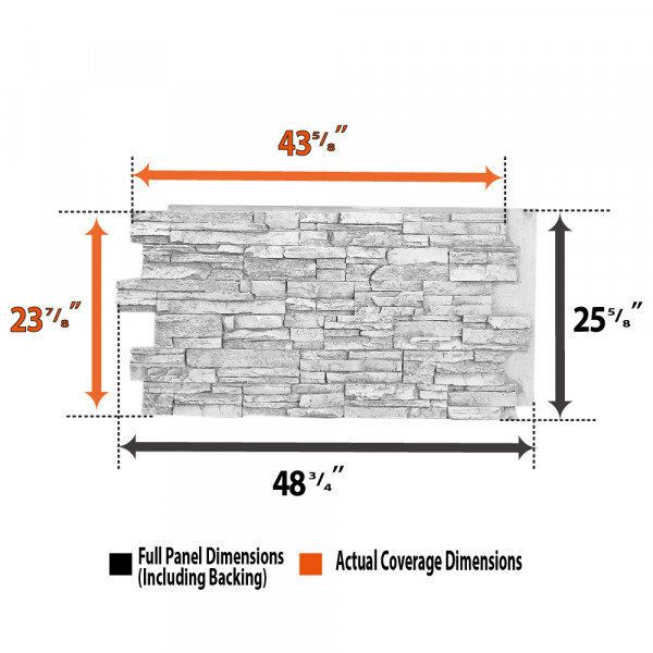 139-Alpine Faux Deep Stacked Stone Wall Panels - 24"H Decorative ...