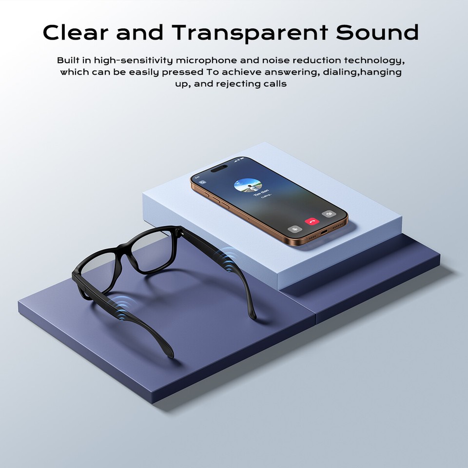 🥇Smart Glasses Photochromic Lenses Bluetooth Call Glasses Audio Eyewear ...