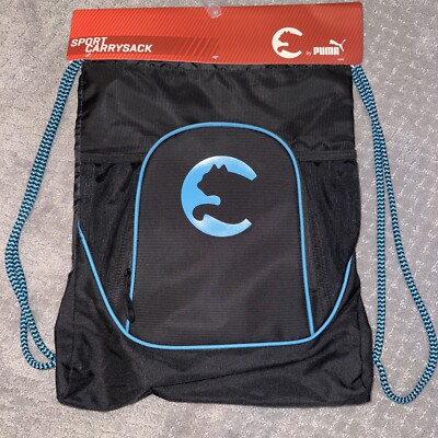 Puma Procat Drawstring Carry Sack Gym Bag Black/Blue | eBay
