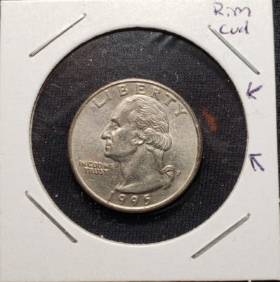 1995 P Washington Quarter Large Rim Die Cud/Die Break | eBay