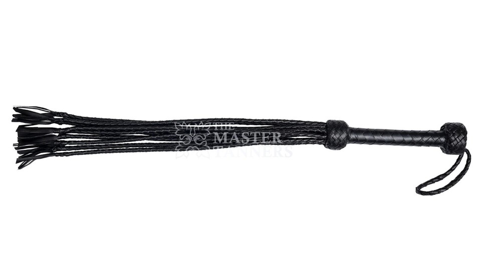 Cowhide Flogger 9 Tails Braided Handle Whip Bondage Spanking Flogger ...