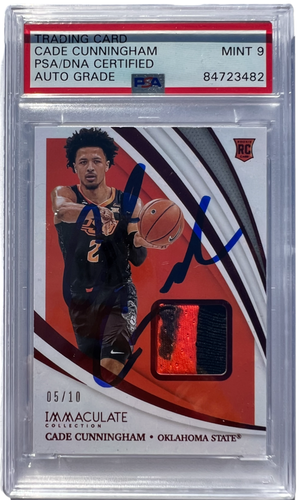 CADE CUNNINGHAM SIGNED 2021-22 IMMACULATE COLLEGIATE PATCH RC CARD AUTO ...