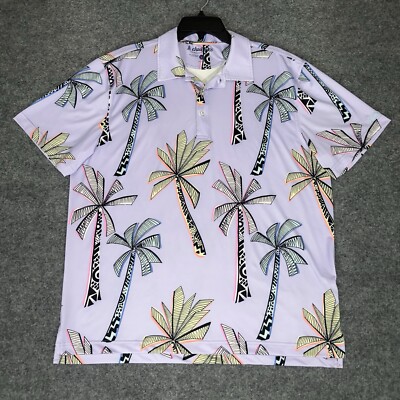 Chubbies Polo Shirt Mens L Purple Palm Tree Performance Golf Preppy ...