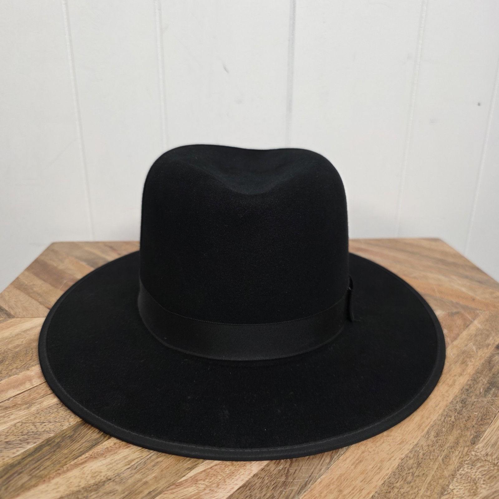 Stetson Black Amish Hat Size 7 1/2 Buffalo Collection Long Oval Mens Wool Fedora | eBay