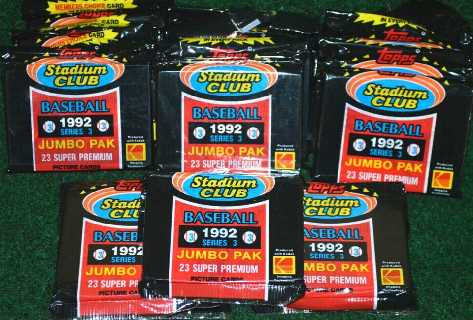 New Topps Stadium Club 1992 Series 3 Unopened 2 packs-JUMBO Packs ...