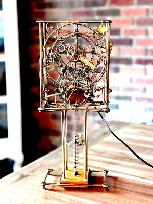 Gordon BRADT "7 Man” Kinetic Brass Sculpture Clock in excellent and ...