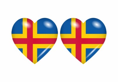 2x Sticker flag vinyl country heart AX aland islands | eBay Australia